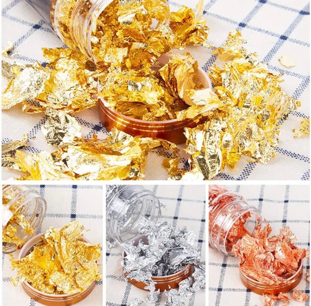 Food Grade Genuine Gold Leaf Schabin Flakes 2g 24K Gold,decorative, Cake Decorating, Tools ...