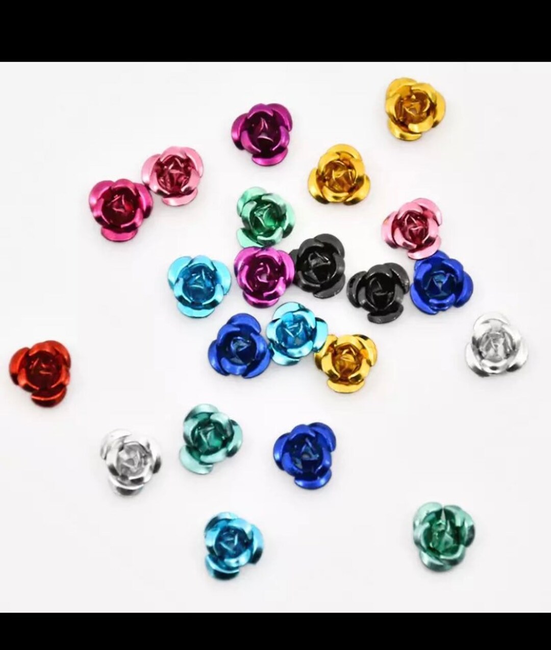 20 Pcs 6mm Assorted Aluminum Roses for Nail Art and Diy Projects - Etsy UK