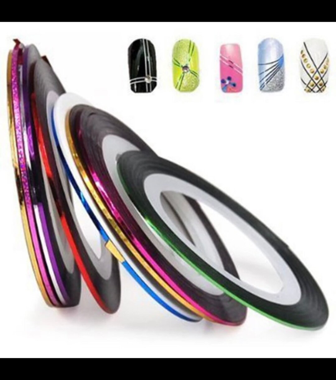 Striping Tape Line Nail Art Decoration Sticker Gold Silver Striping ...