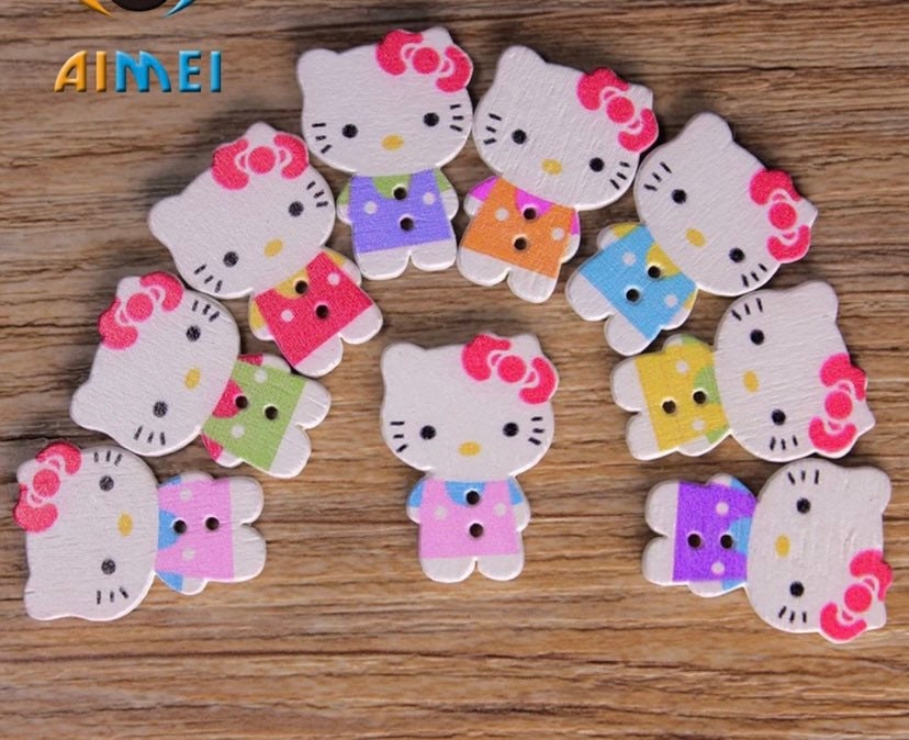 10 Buttons Mixed Colours Kids Wooden Buttons for Clothes - Etsy UK