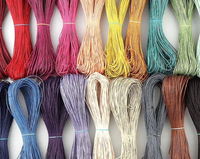 5pcs 50M 1mm Waxed Linen Wax Cotton Cord String Linen Thread Wire ...