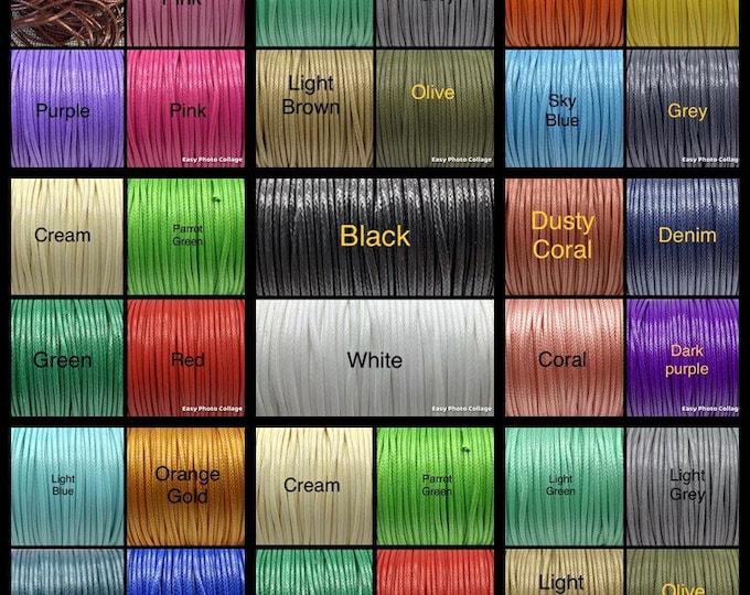 5pcs 50M 1mm Waxed Linen Wax Cotton Cord String Linen Thread Wire ...