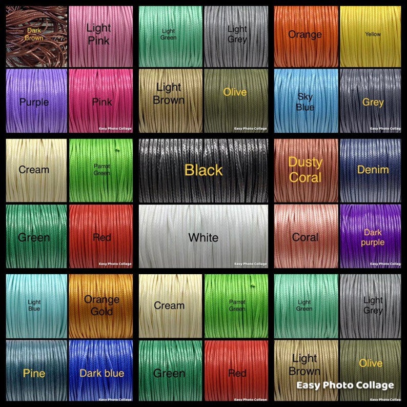 0.5mm0.8mm 1 Mm 1.5mm 2 Mm Waxed Cotton Cord String Strap - Etsy