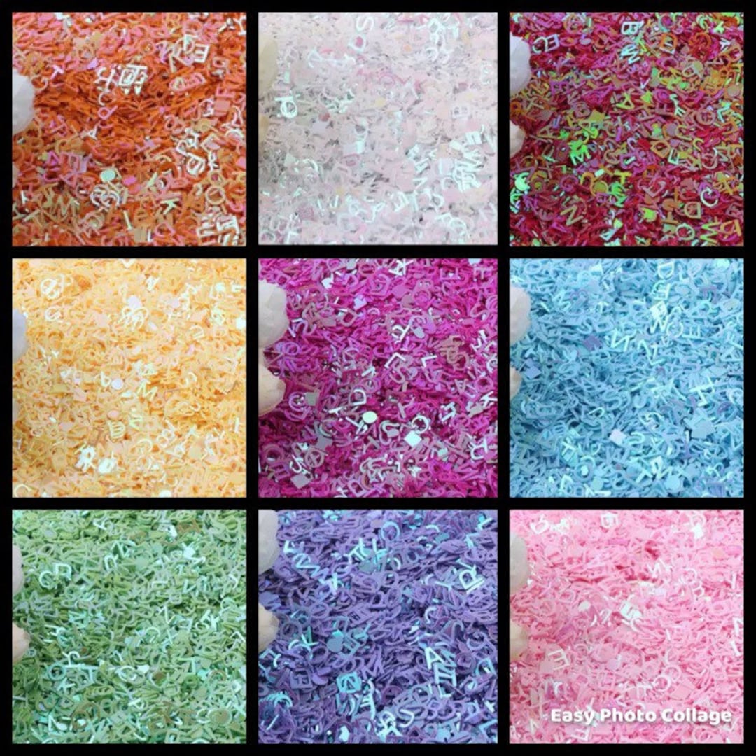 6mm Letters Character Loose Sequins for Crafts Glitter Paillettes ...