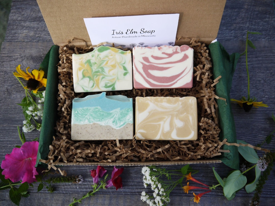 You Choose Soap Gift Box Set of 4 Soap Bars Artisan Handmade Palm Free ...