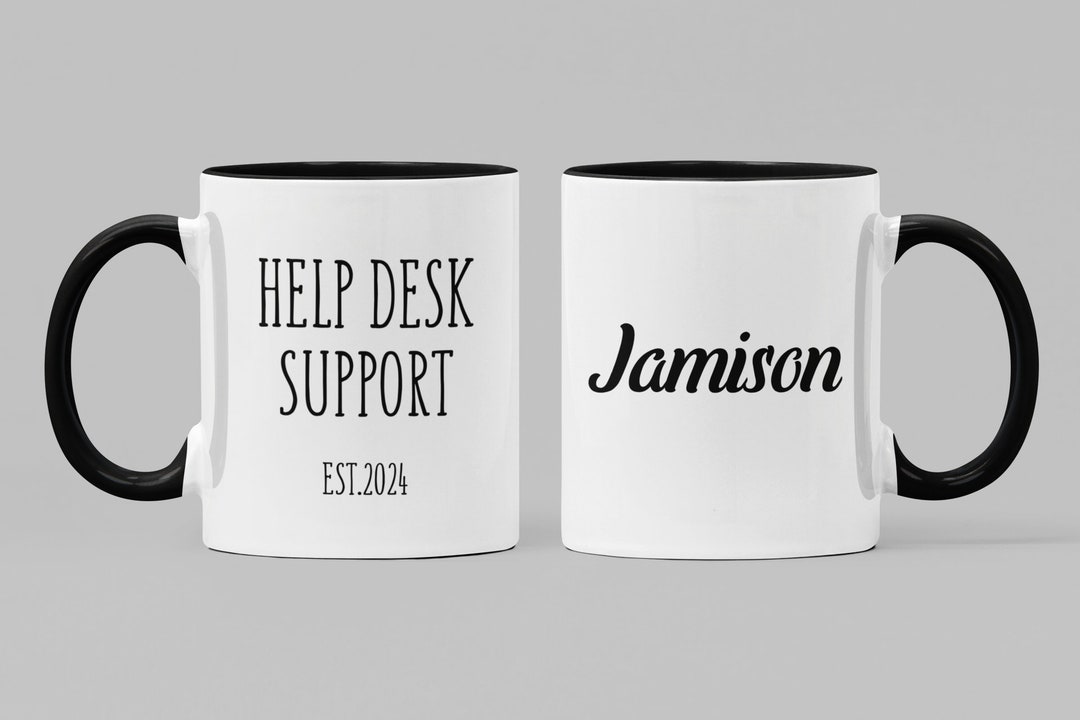 Personalized Help Desk Support Mug, Custom Name Mug Gift, Customer ...