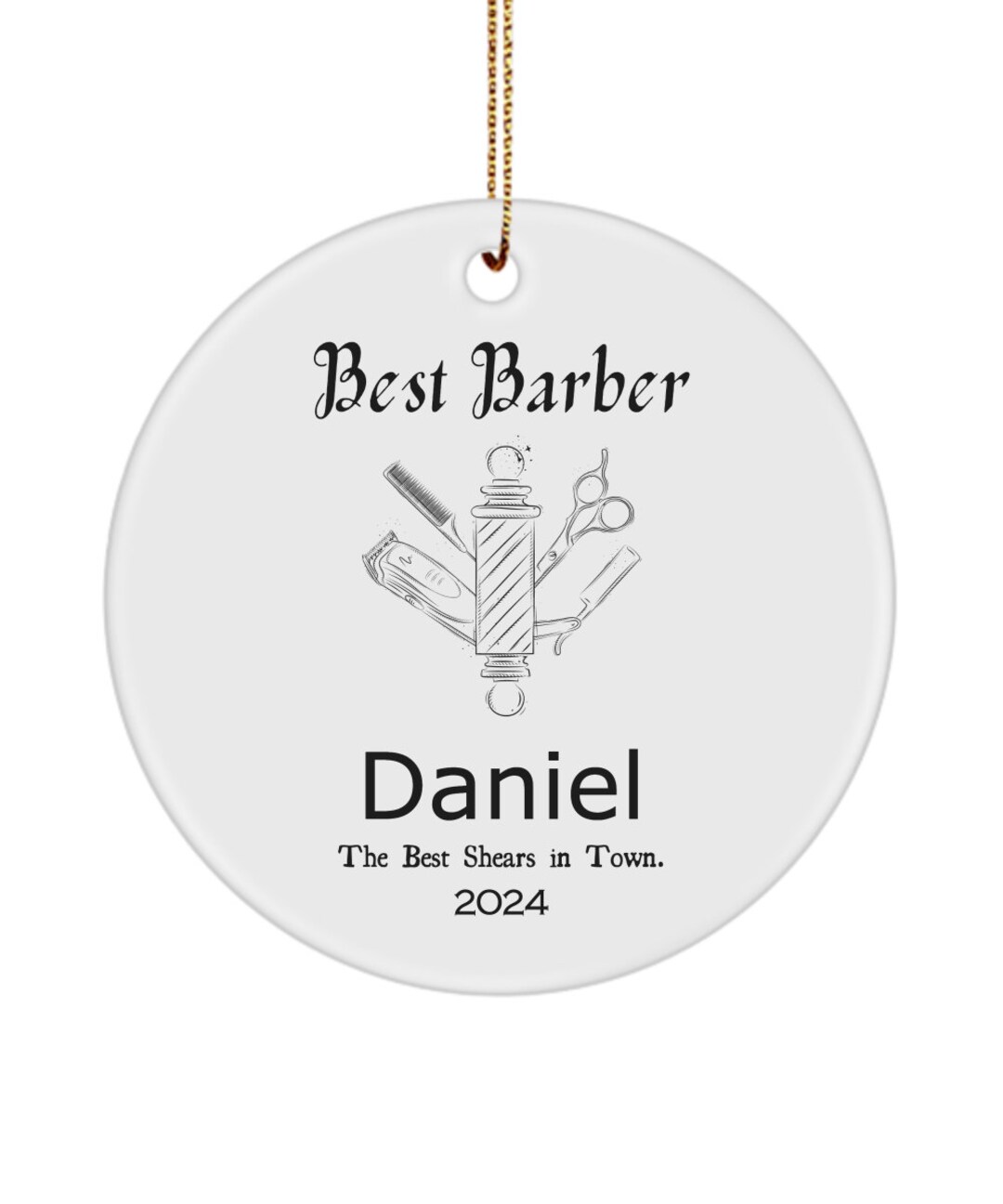 Personalized Best Barber Ornament, Best Barber Gifts, Barber Christmas ...