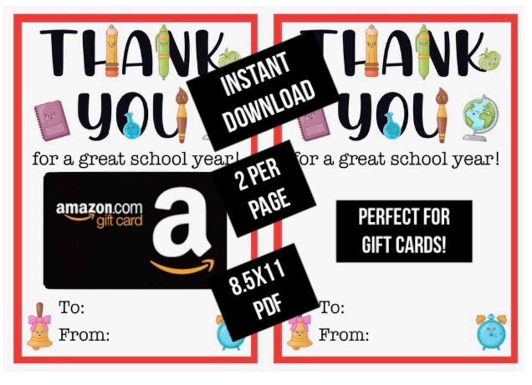 Thanks for A Great Year Digital Download Card Teacher Appreciation Card ...