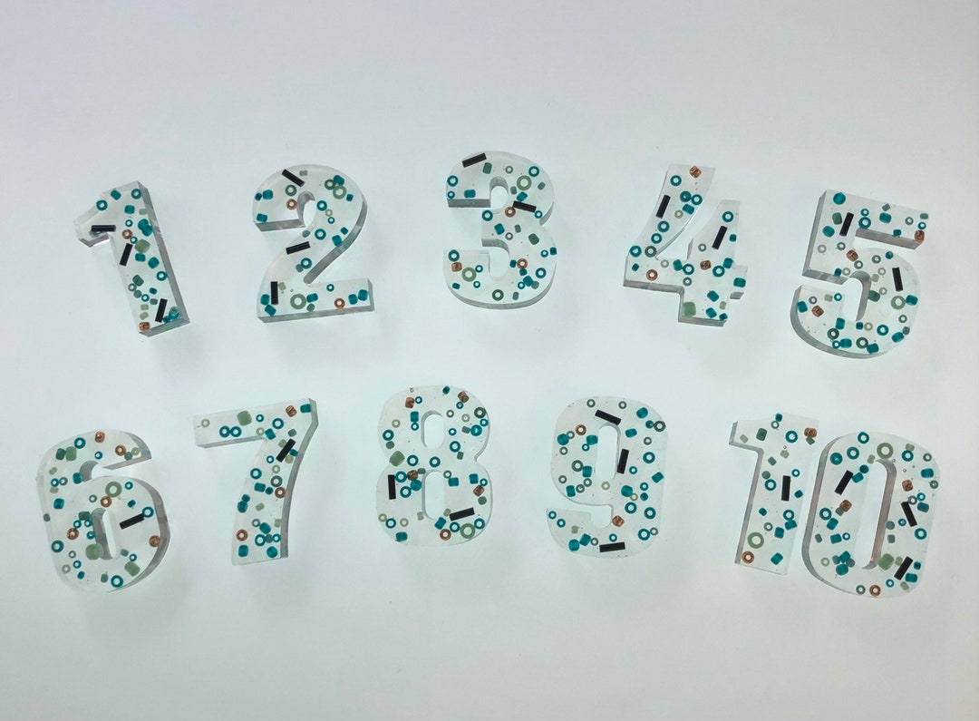 Emerald Green Resin Numbers - Etsy