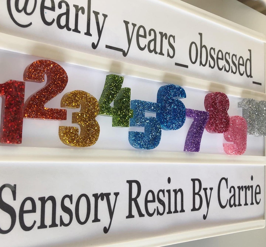 Glitter Sensory Resin Numbers - Etsy