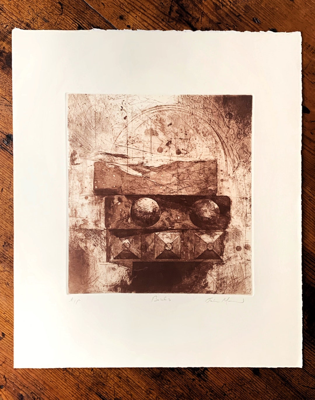 Etching. Fine Art Intaglio Print by Jake Muirhead. Bricks - Etsy