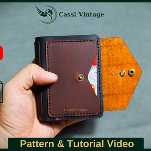 Leather Vertical Bifold Wallet Pattern: DIY PDF Download - Etsy