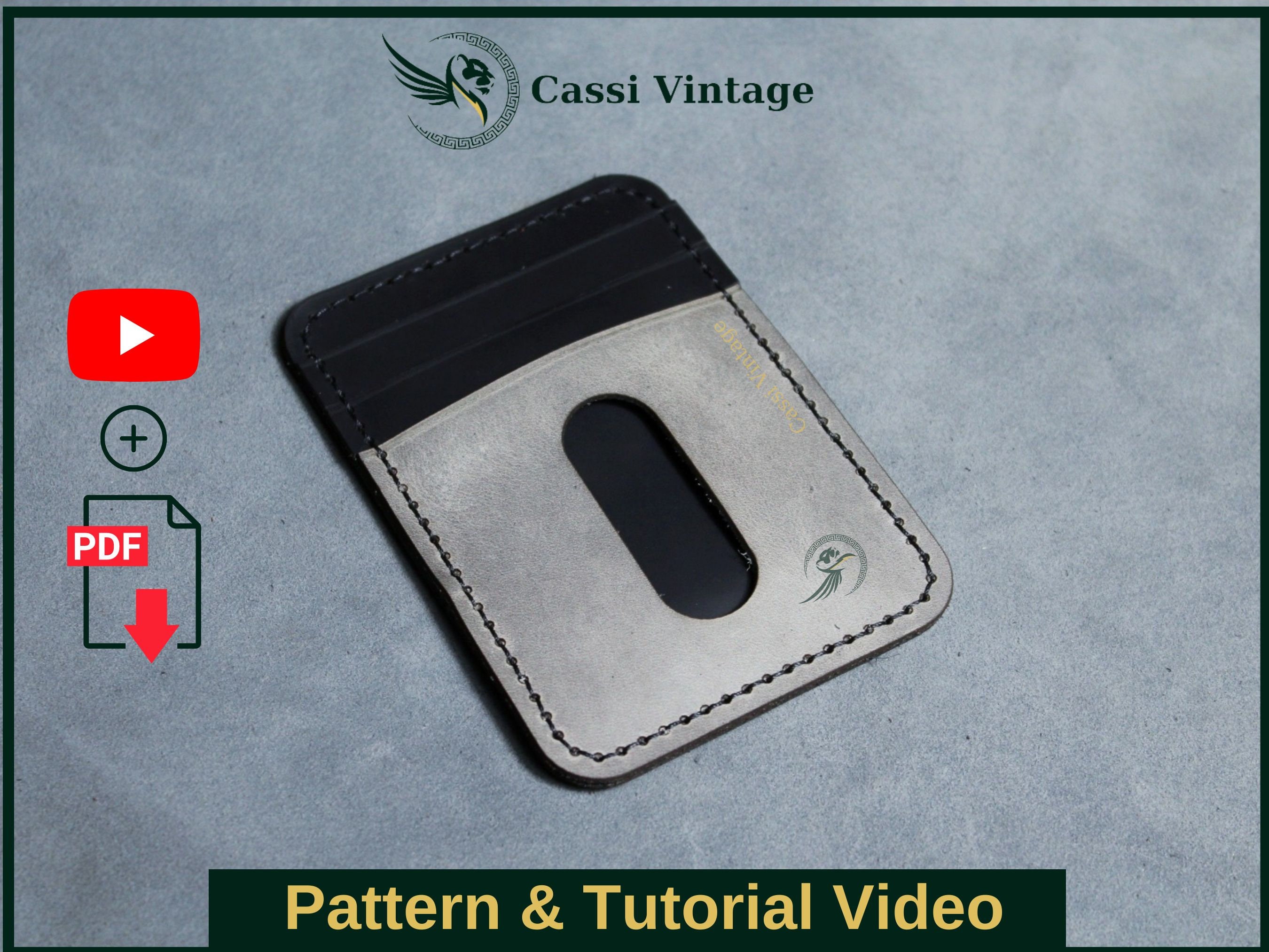 Set of 3 Leather Card Holder Patterns Minimal Wallet Pattern - Etsy