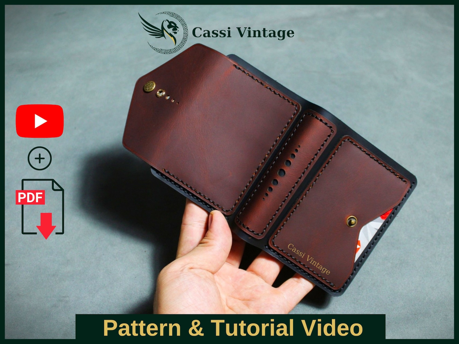 Leather Vertical Bifold Wallet Pattern PDF Leather DIY PDF - Etsy