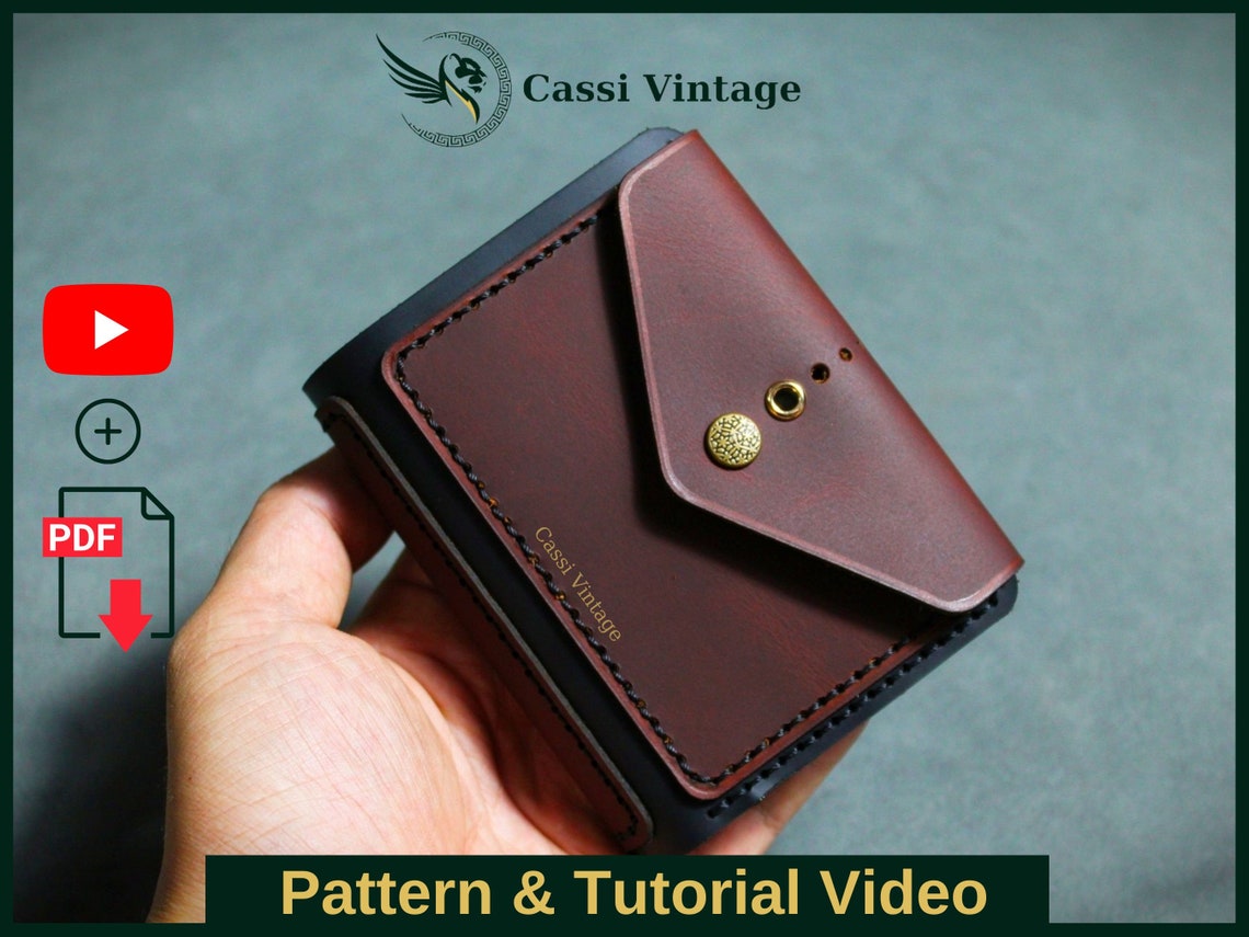 Leather Vertical Bifold Wallet Pattern PDF Leather DIY PDF - Etsy