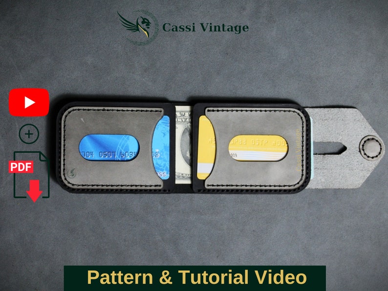 Modern Card Wallet Pattern PDF Leather DIY PDF Download - Etsy