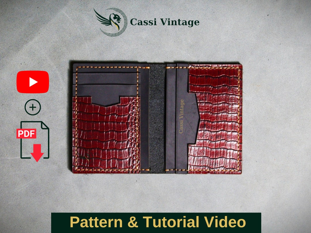 Leather Double Card Wallet Pattern PDF, Leather DIY, PDF Download ...