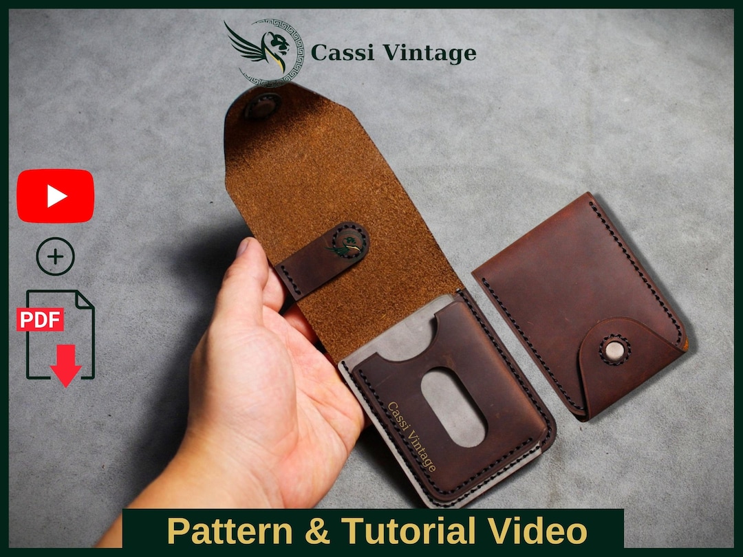 Leather Card Wallet Pattern PDF, Leather DIY, PDF Download, Leather ...