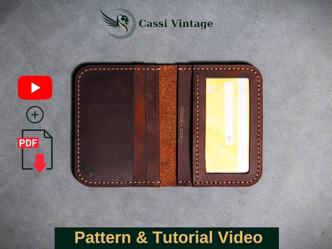 Leather Double Card Wallet Pattern PDF, Leather DIY, PDF Download ...
