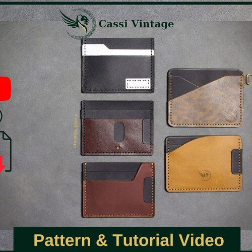 Set of 7 Leather Wallet Patterns Minimal Wallet Pattern - Etsy