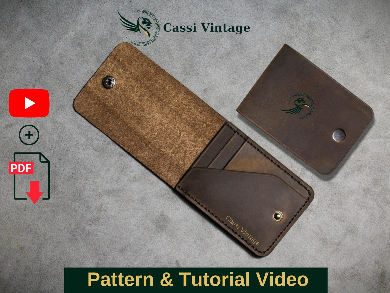 Set of 7 Leather Wallet Patterns Minimal Wallet Pattern - Etsy