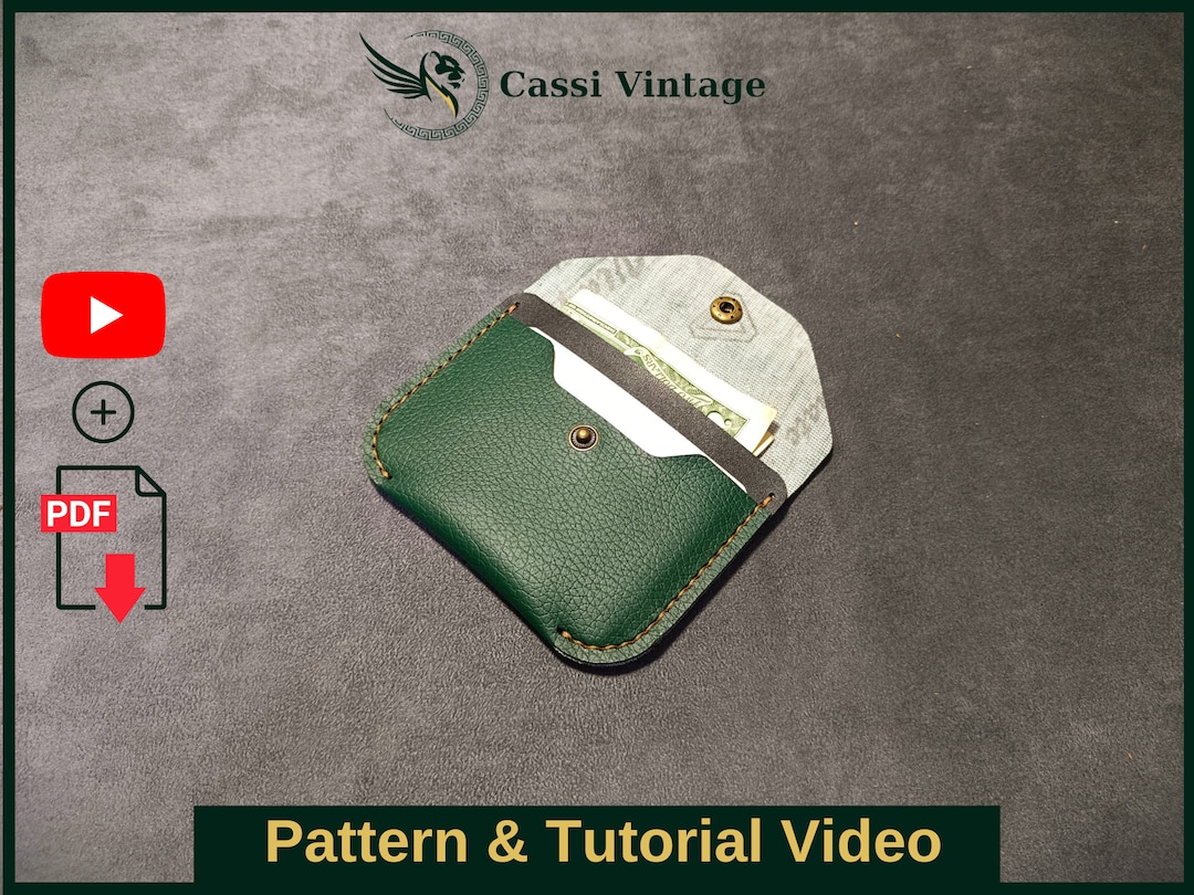 Leather Card Wallet Pattern: DIY Template Set With Video (PDF Download ...