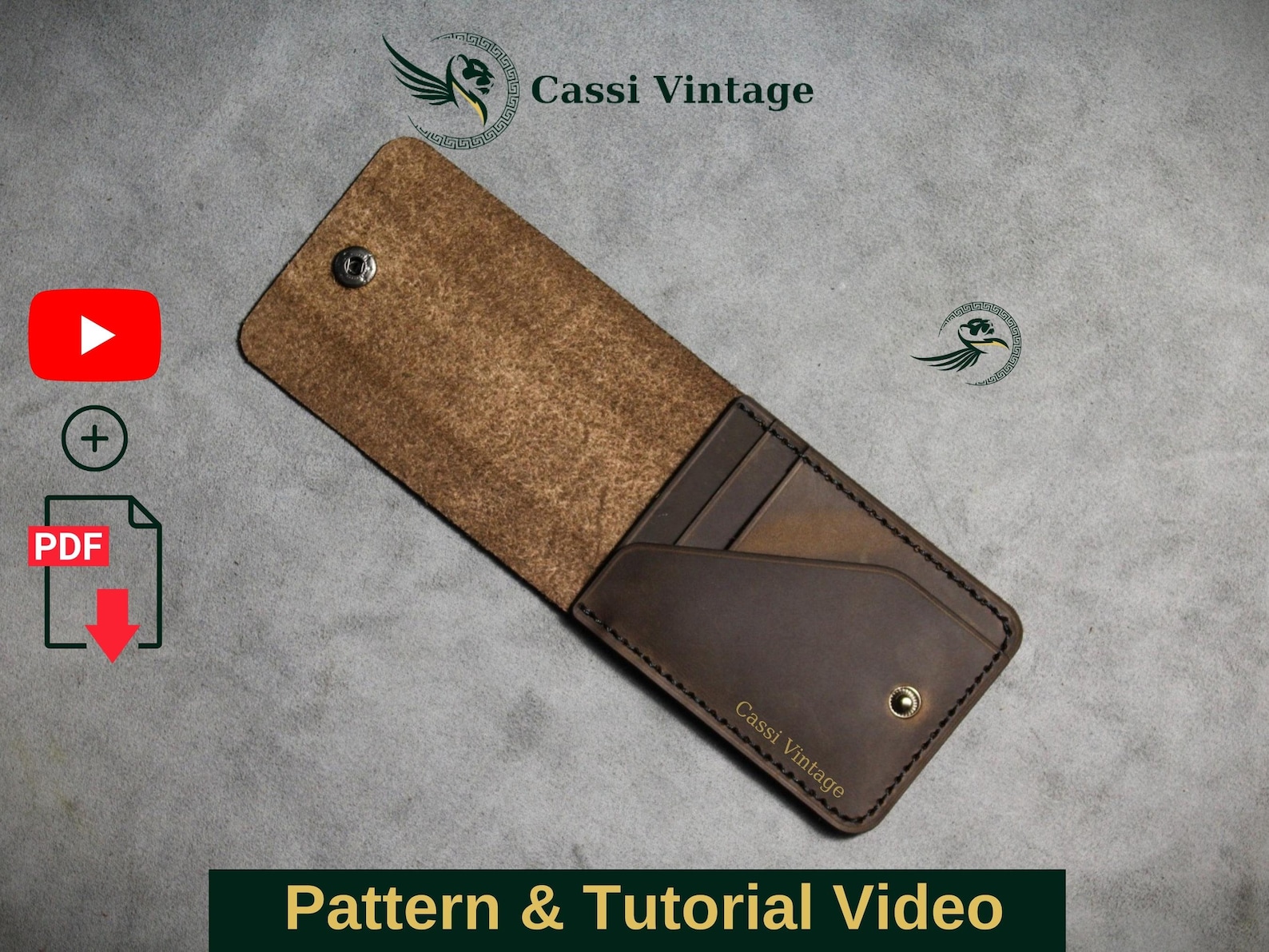Leather Card Wallet Pattern PDF Leather DIY PDF Download - Etsy