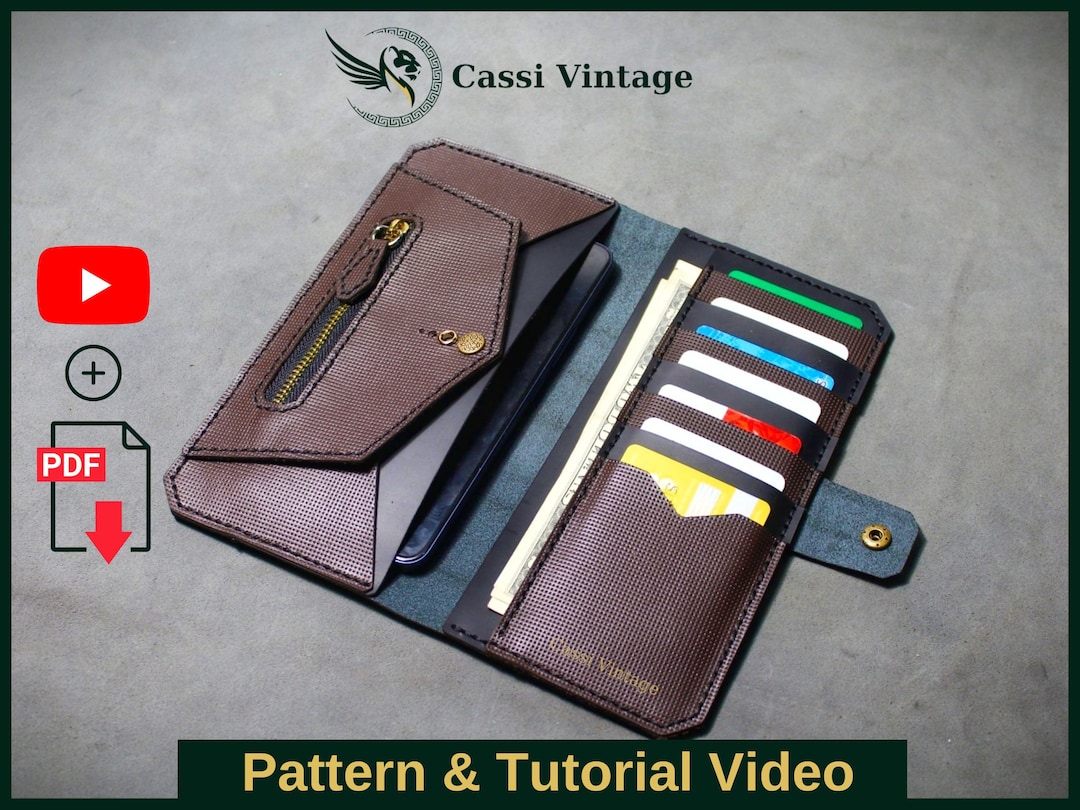 Leather Long Wallet Pattern PDF, Leather DIY, PDF Download, Leather ...