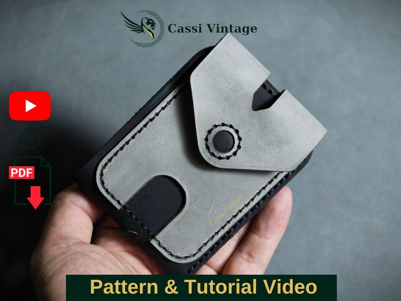 Modern Card Wallet Pattern PDF Leather DIY PDF Download - Etsy