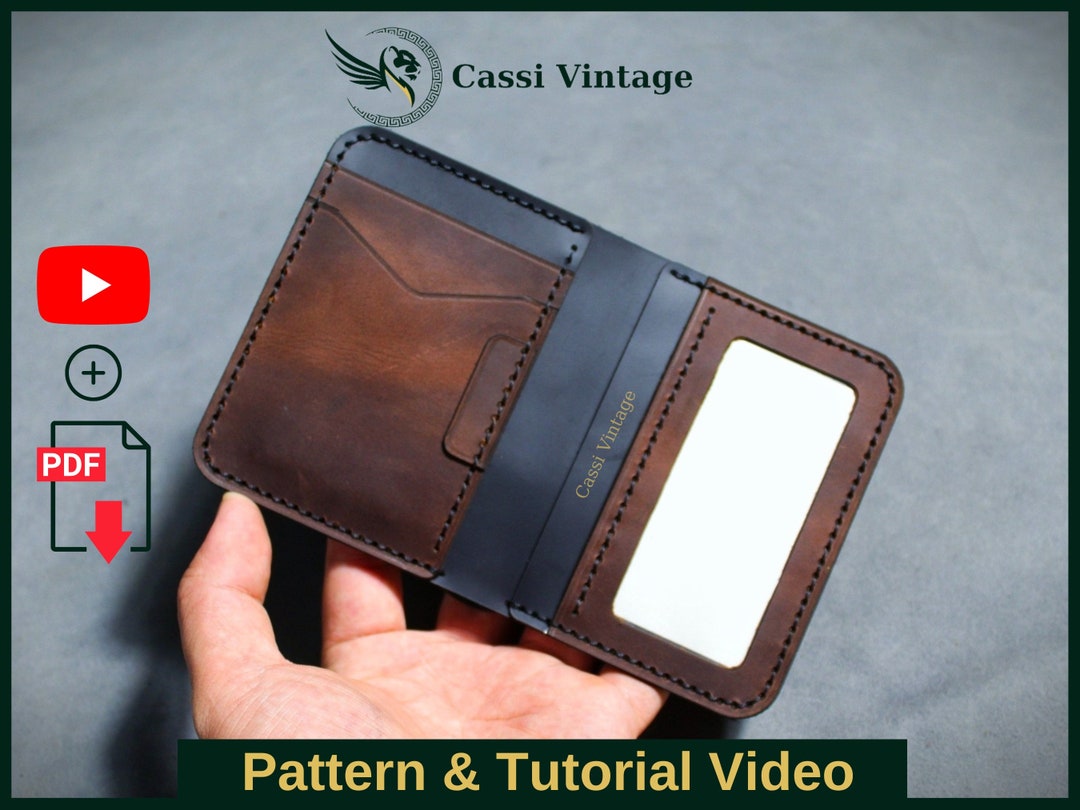 Leather Vertical Bifold Wallet Pattern: DIY PDF Template - Etsy