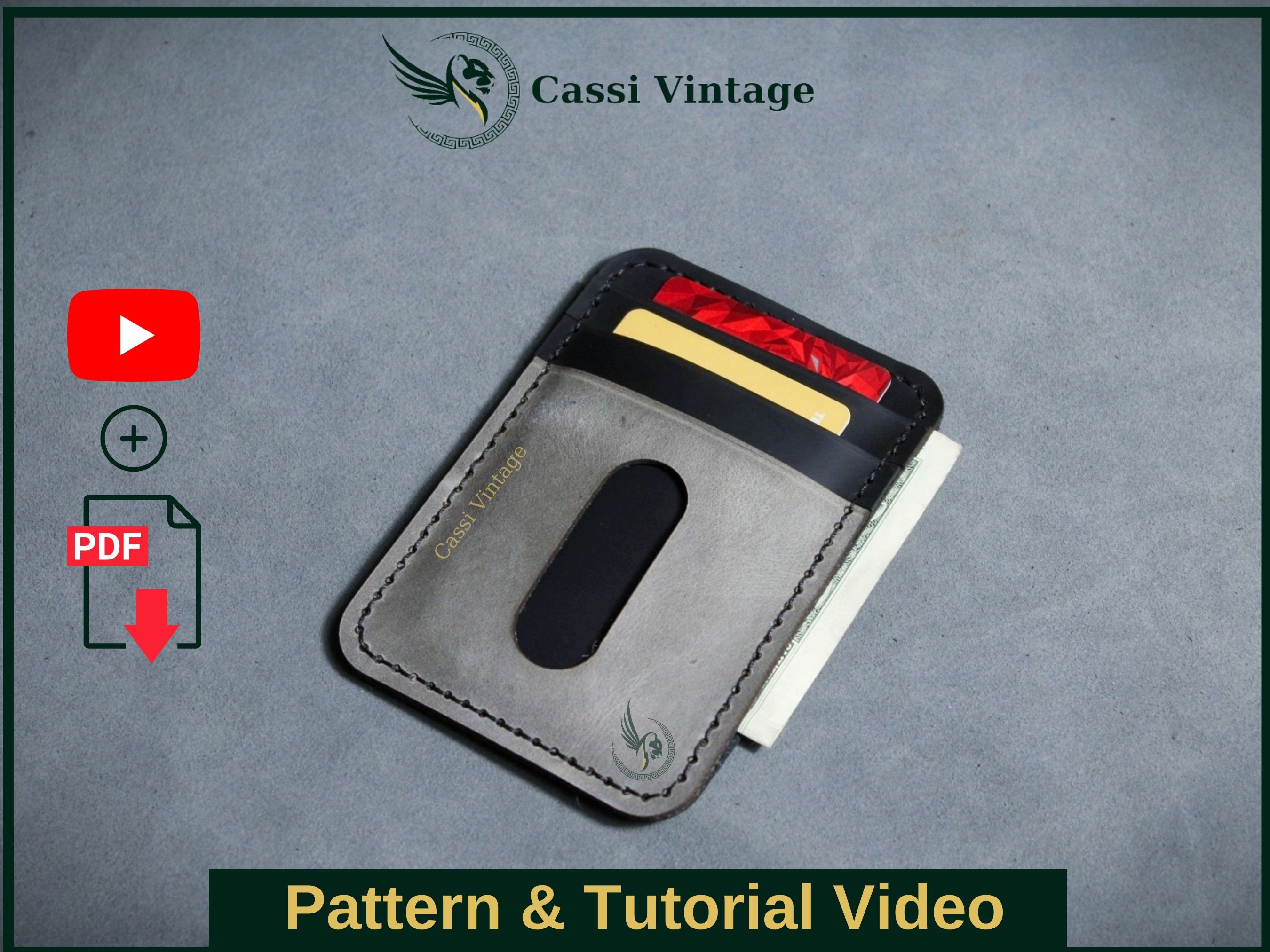 Set of 3 Leather Card Holder Patterns Minimal Wallet Pattern - Etsy