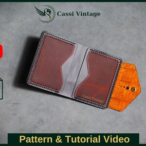 Leather Vertical Bifold Wallet Pattern: DIY PDF Download - Etsy