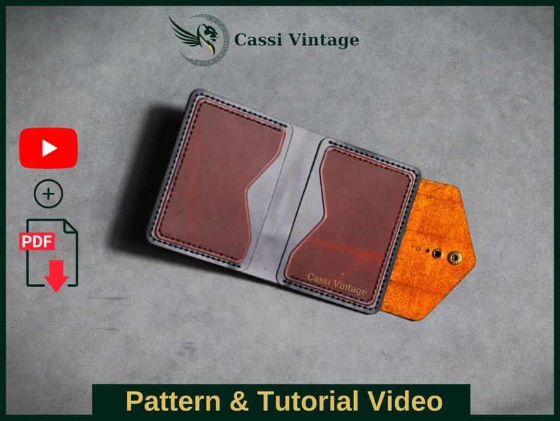 Leather Vertical Bifold Wallet Pattern: DIY PDF Download - Etsy