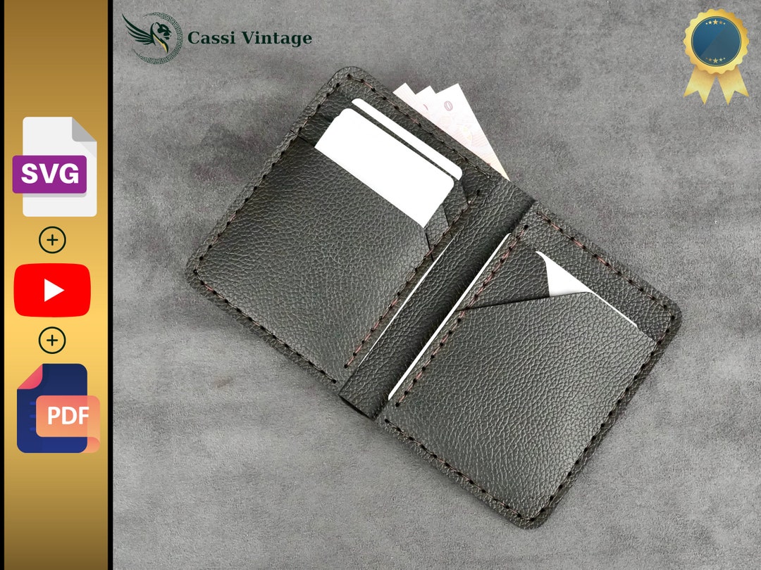 Leather Vertical Wallet Pattern PDF & SVG, Leather DIY, Pdf Download ...