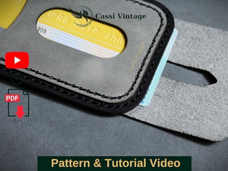 Modern Card Wallet Pattern PDF Leather DIY PDF Download - Etsy