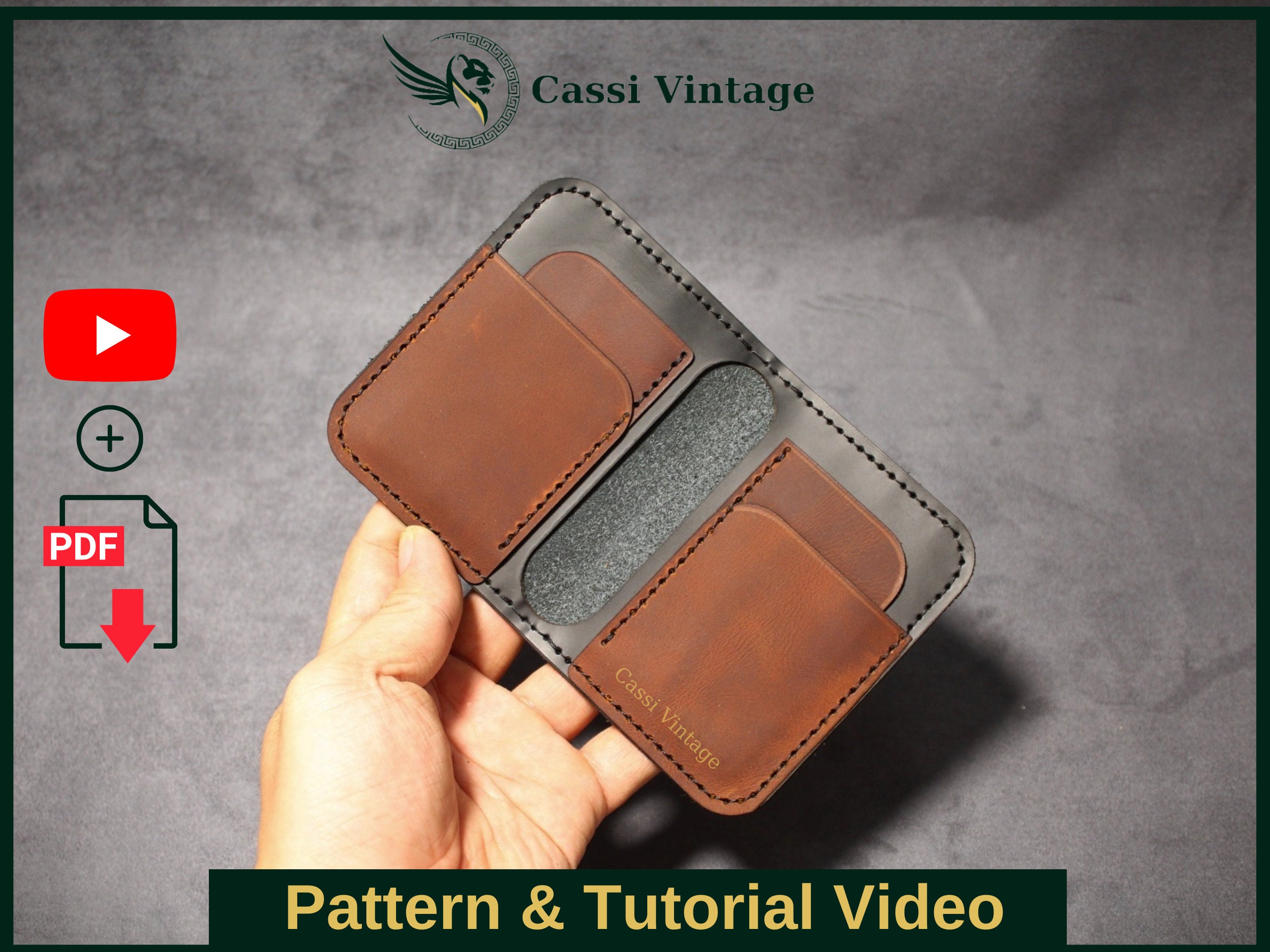 Set of 6 Leather Wallet Patterns Minimal Wallet Pattern - Etsy