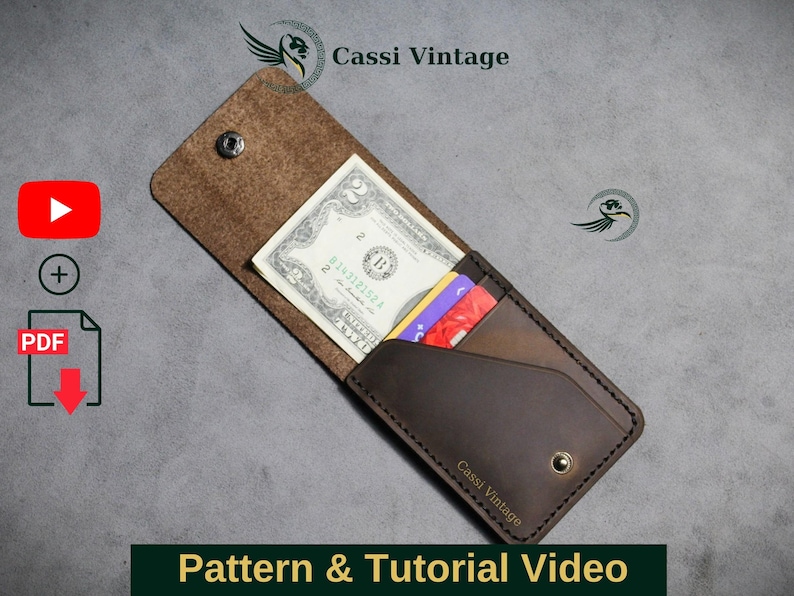 Leather Card Wallet Pattern PDF Leather DIY PDF Download - Etsy