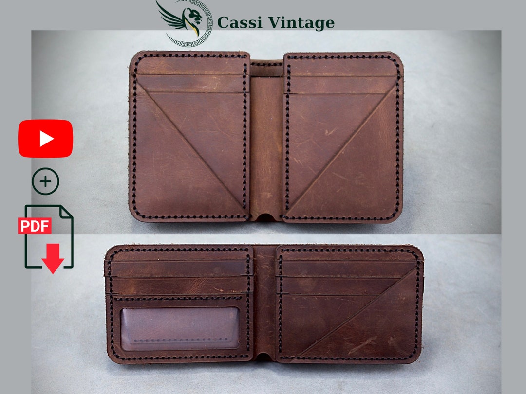 Set of 2 Leather Wallet Patterns PDF, Leather DIY, PDF Download ...