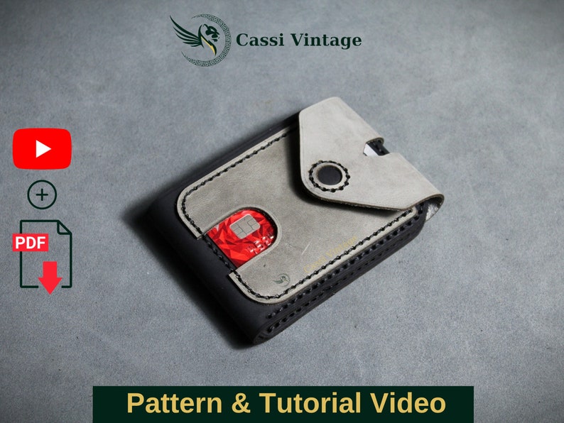 Modern Card Wallet Pattern PDF Leather DIY PDF Download - Etsy