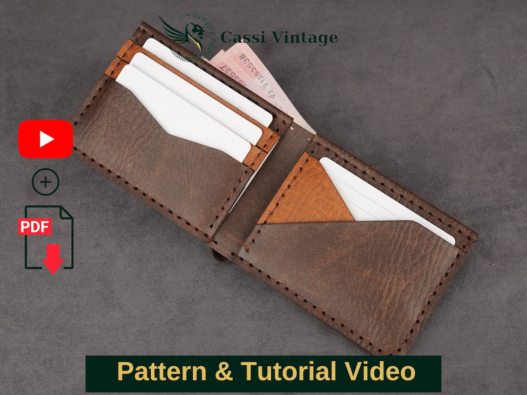 Leather Bifold Wallet Pattern PDF, Leather DIY, PDF Download, Leather ...