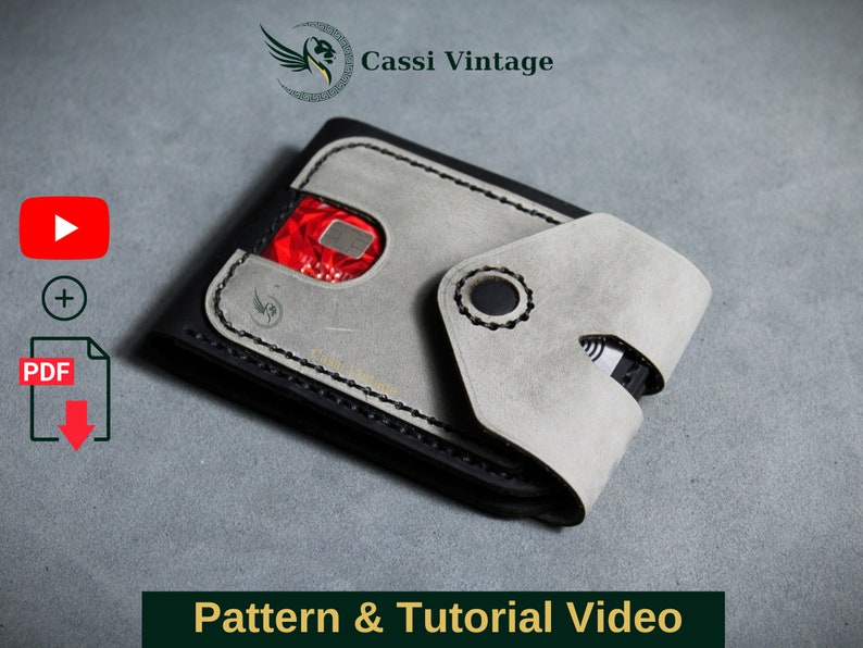 Modern Card Wallet Pattern PDF Leather DIY PDF Download - Etsy