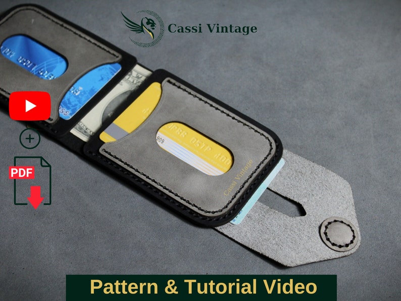 Modern Card Wallet Pattern PDF Leather DIY PDF Download - Etsy