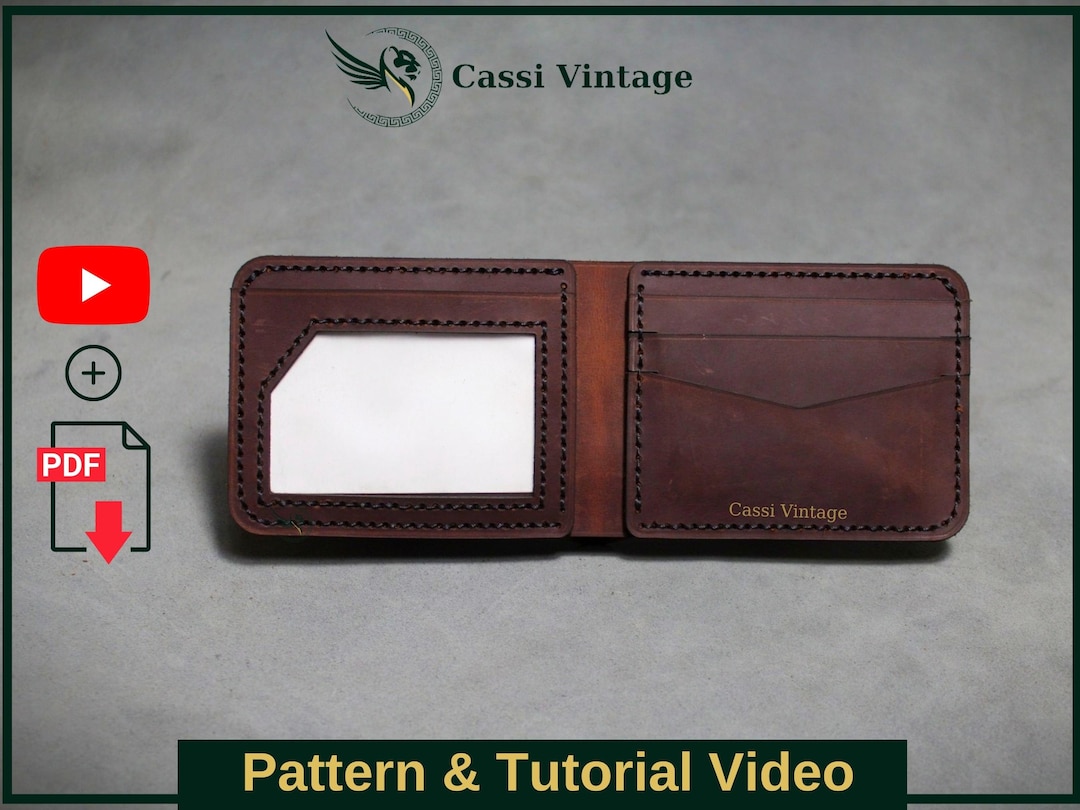Leather Bifold Men Wallet Pattern PDF, Leather DIY, PDF Download ...