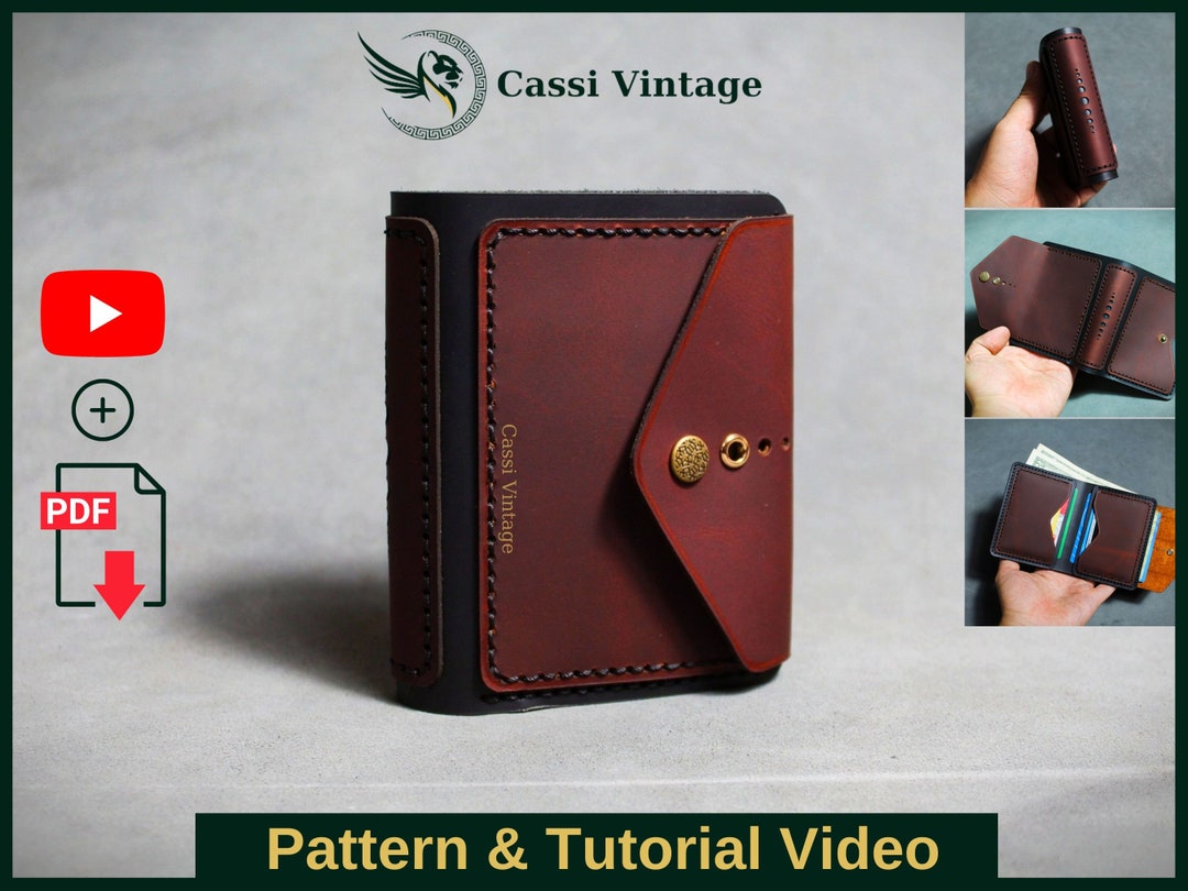 Leather Vertical Bifold Wallet Pattern: DIY PDF Download - Etsy