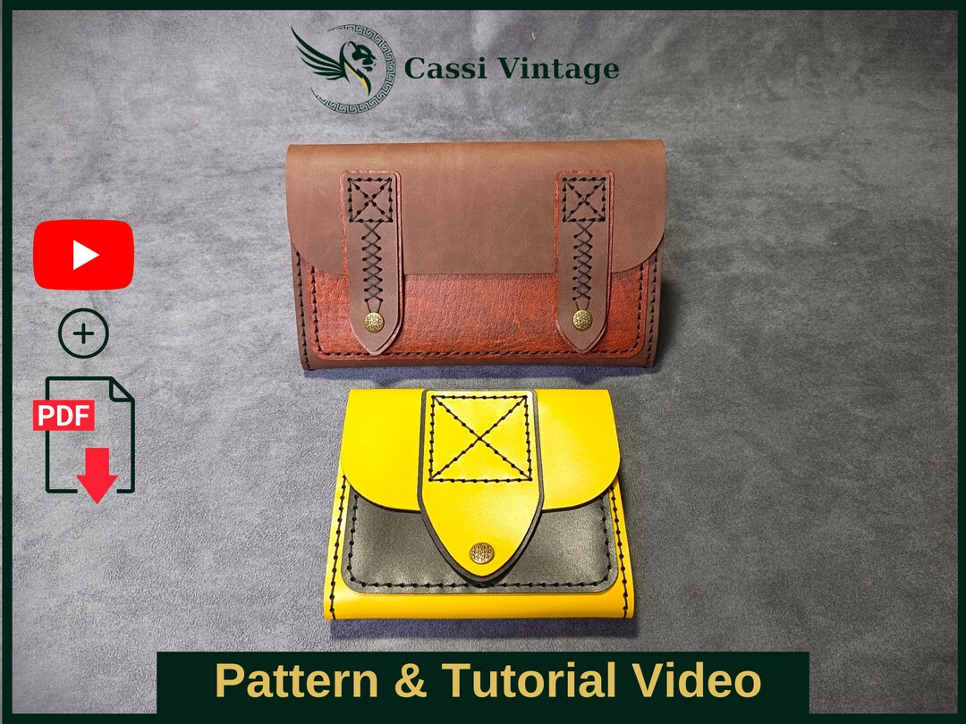 Set of 2 Leather Clutch Wallet Patterns - Leather DIY - Pdf Download ...