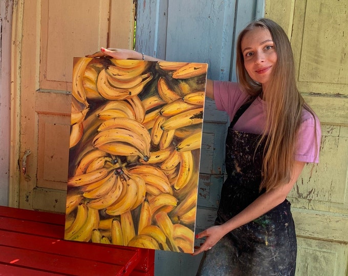 Bananabalism Art Print, Funny Banana Eating a Banana Art Painting ...