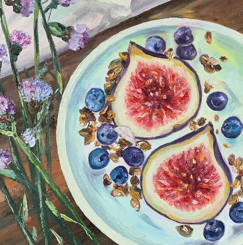 Fig Print on Canvas Original Fruit Art Living Room Wall Art Kitchen ...