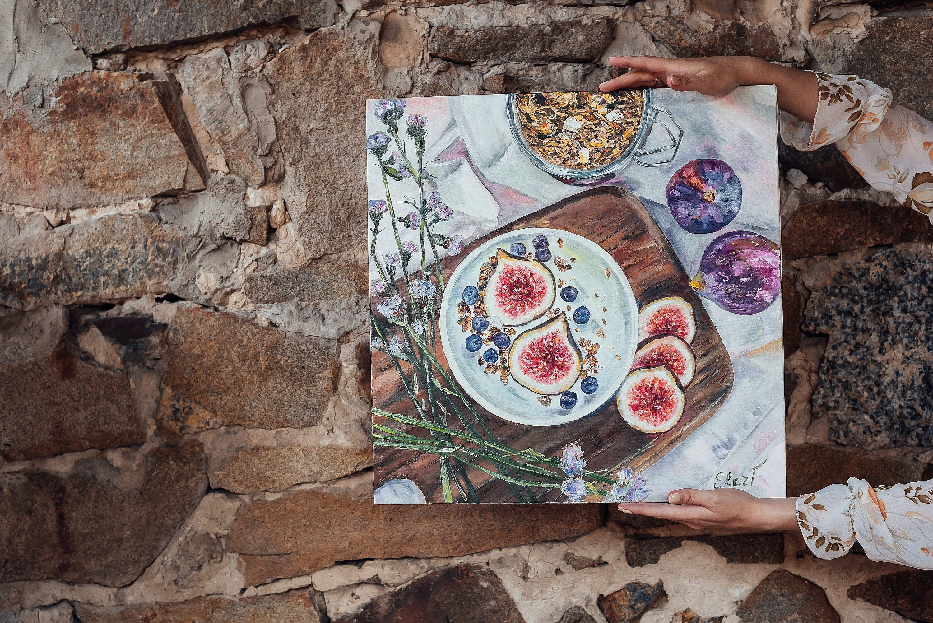 Fig Print on Canvas Original Fruit Art Living Room Wall Art - Etsy