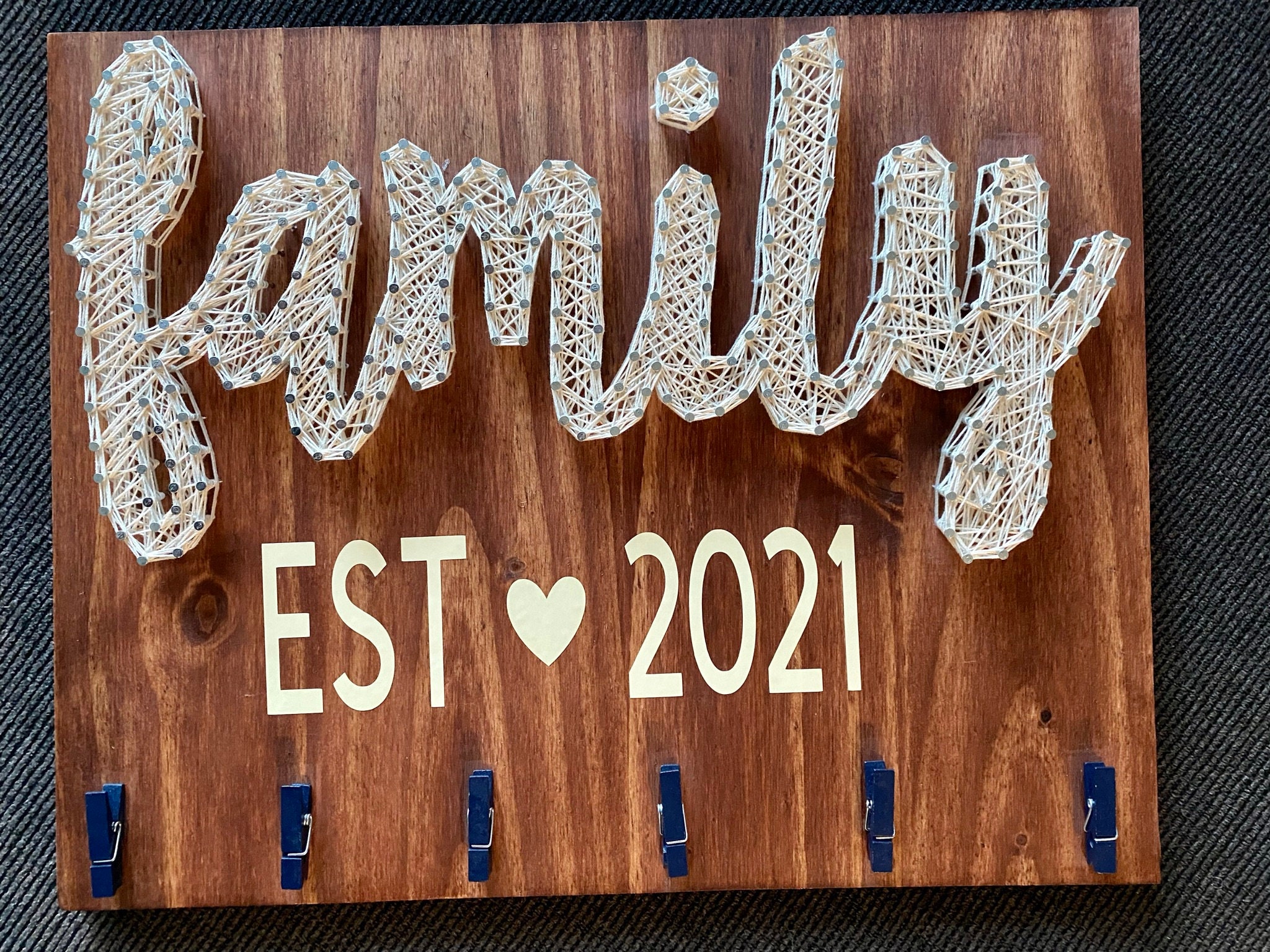 PERSONALIZED Family String Art Picture Board Sign - Etsy