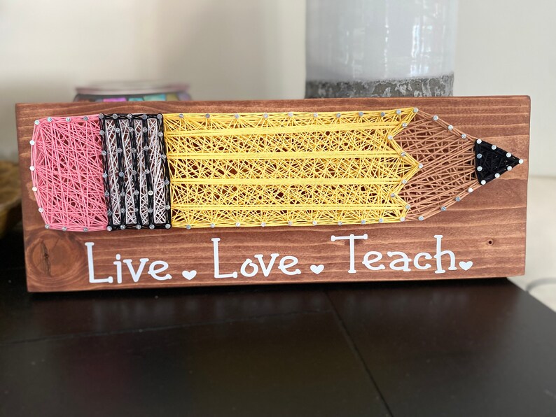 Personalized Teacher Pencil String Art - Etsy